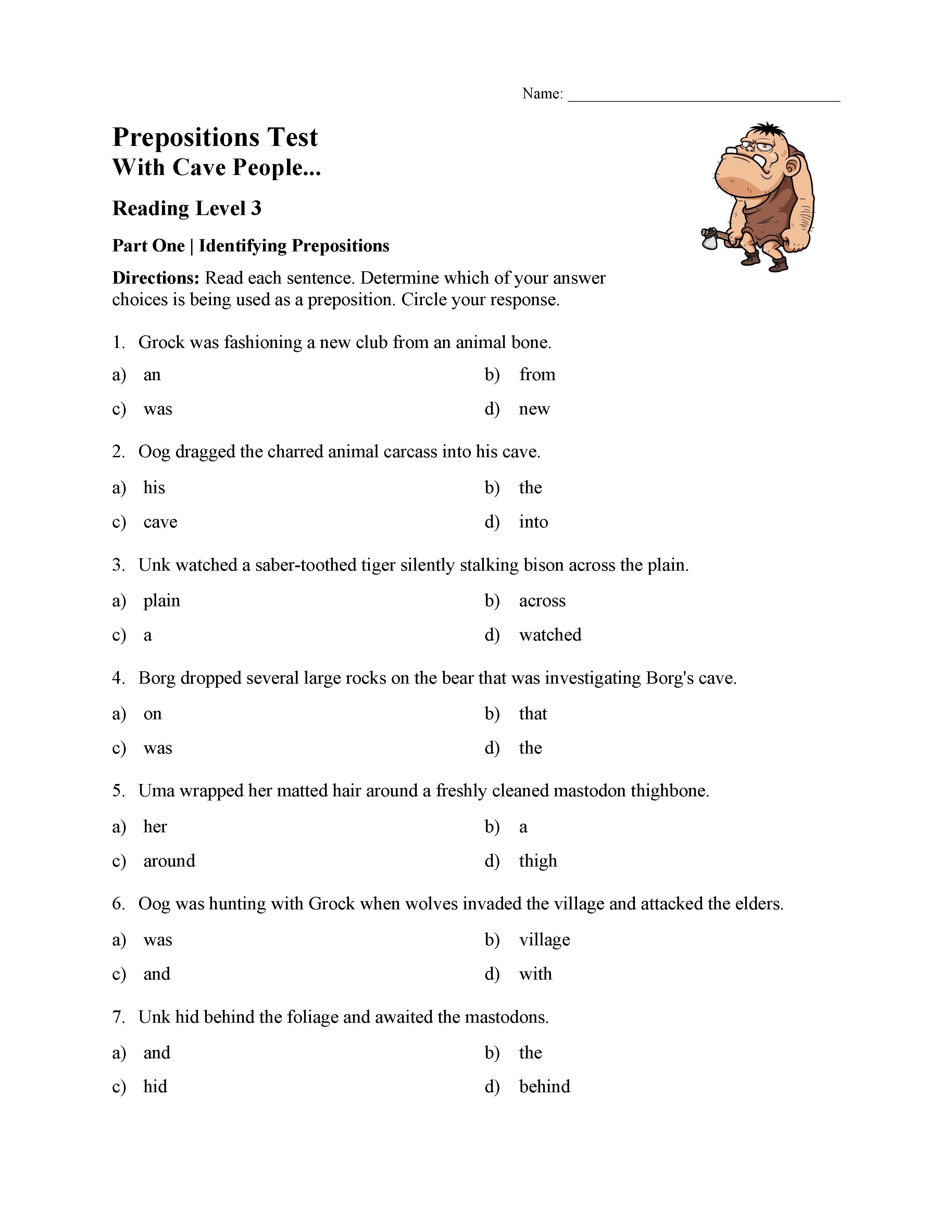 Ereading Worksheets Prepositions Write One Sentence Or A Music Is 13065
