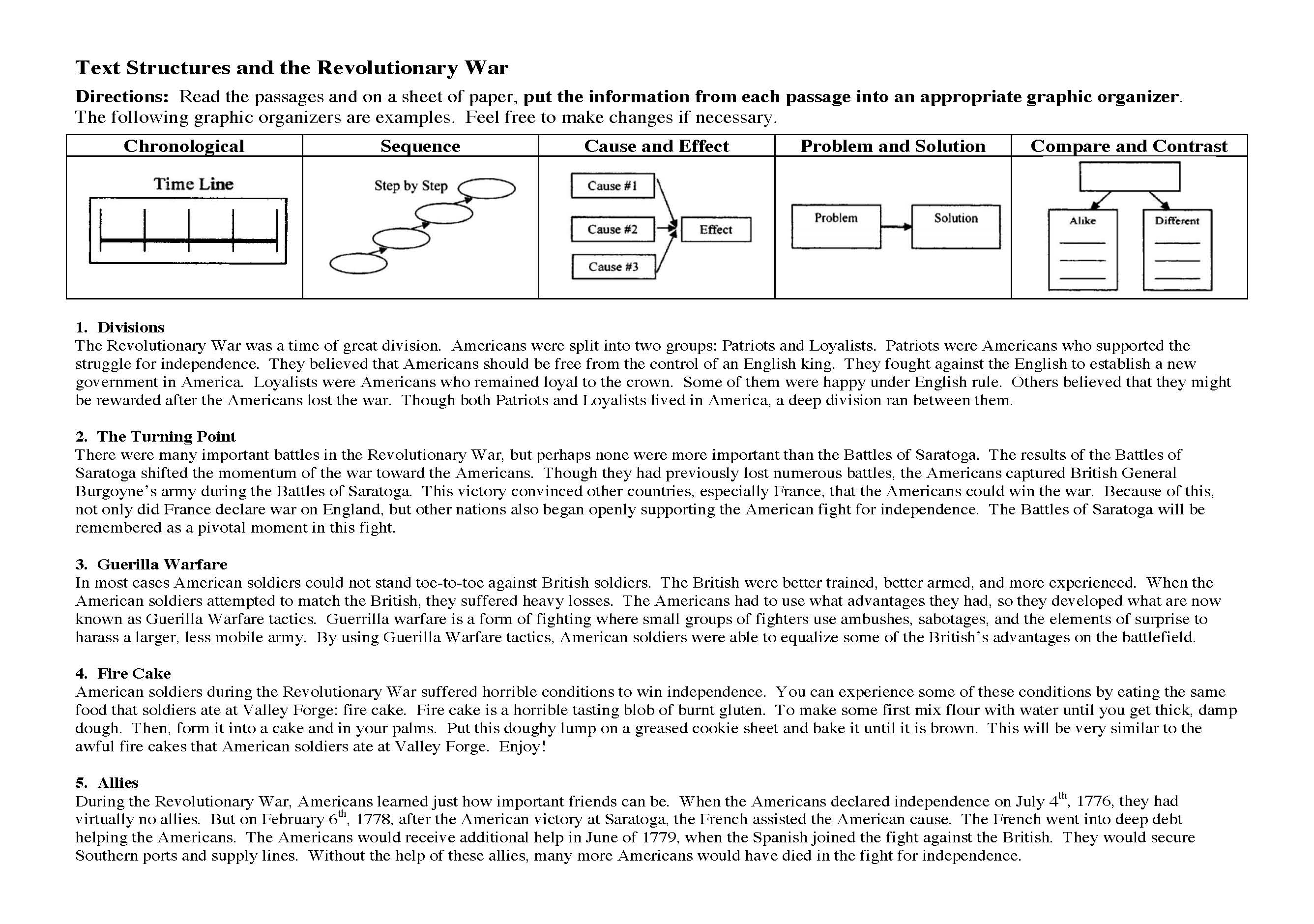 Text Structure Worksheet 7 Preview